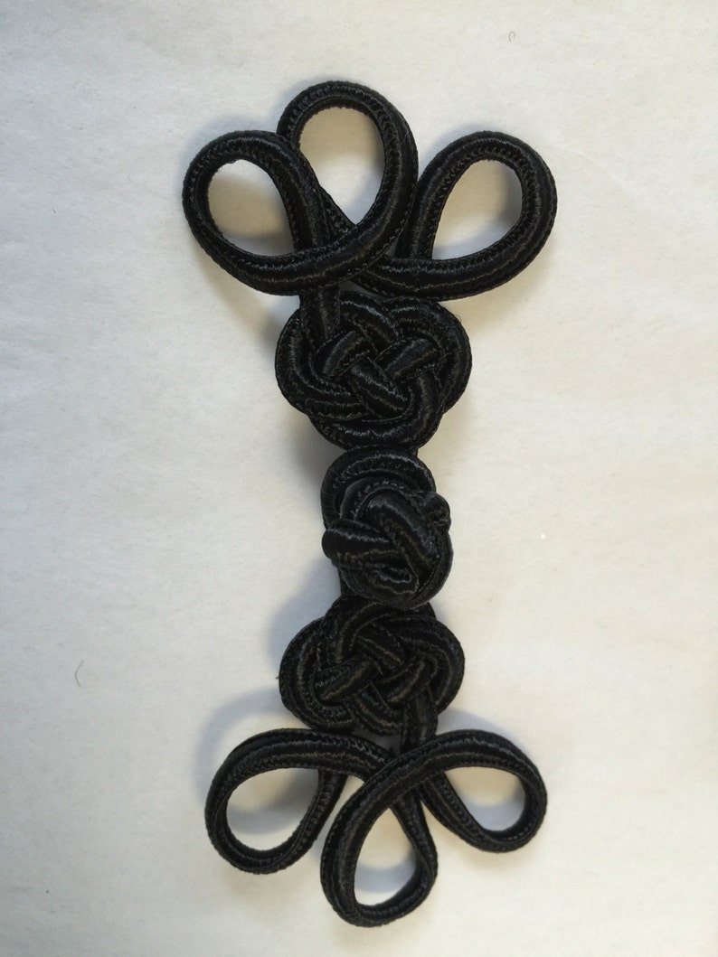 1 Pairs Black Braided Cord Frog Closure Buttons. - Etsy