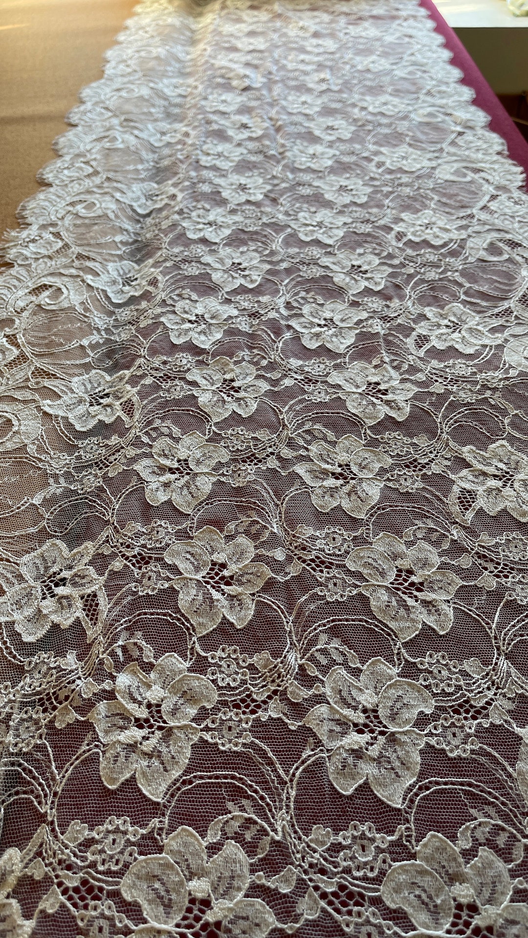 Gorgeous 18 Inches Wide Floral Eyelash Edge Lace Sold by the Yard. Made ...