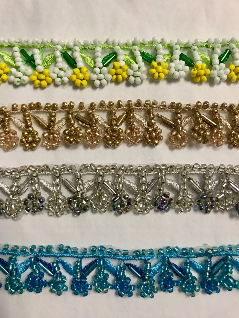 Beaded Trims. Sold by the Yard.beaded Trim. Beaded Belt - Etsy
