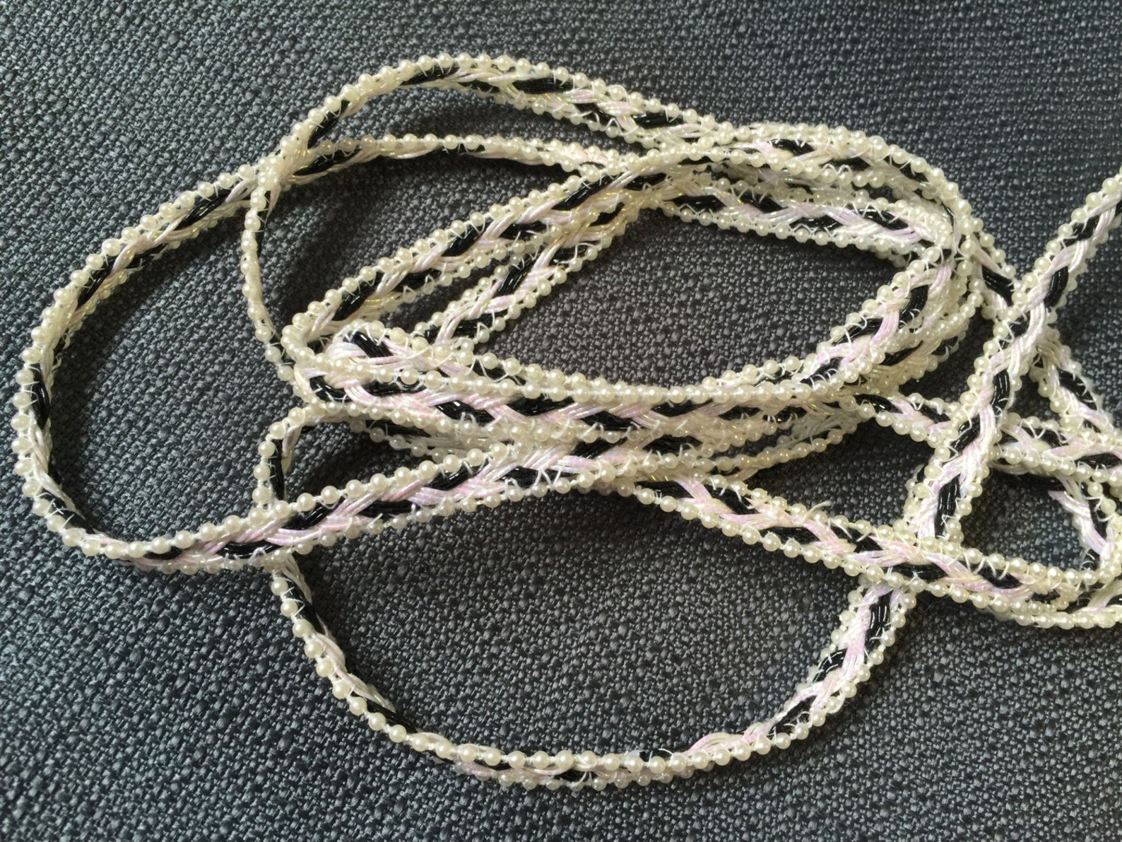 Beaded Pearl Trim and Ribbon Border Trimsnarrow Beaded - Etsy