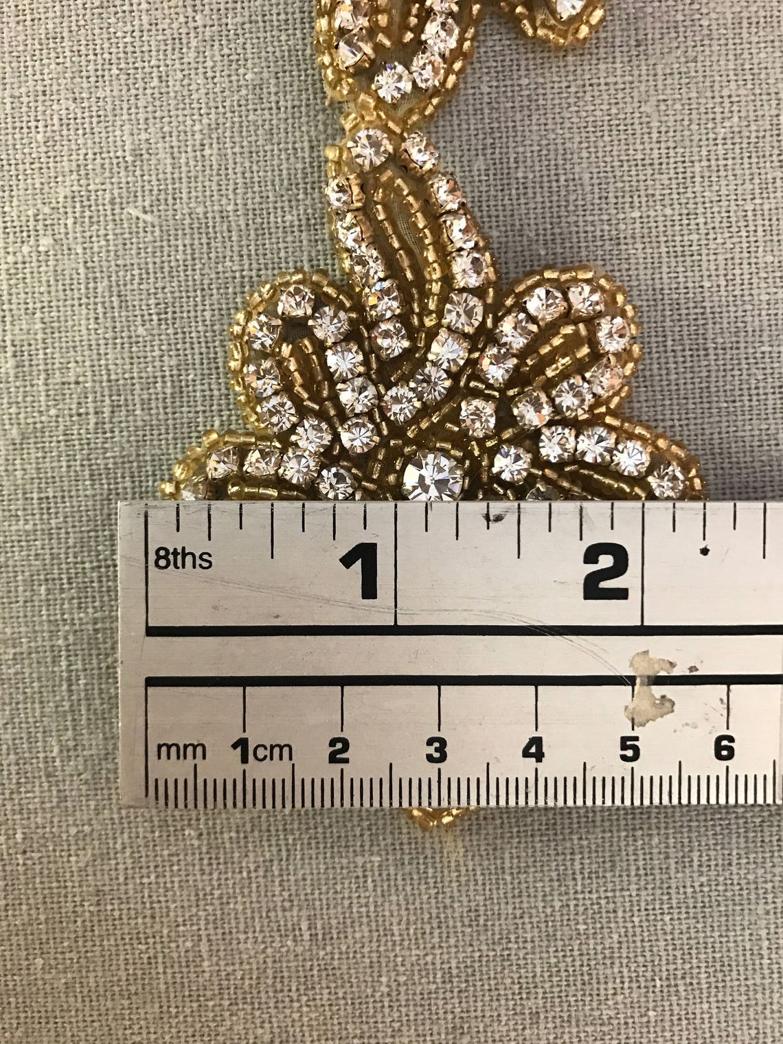 25 Inches Long Gold Rhinestone Crystal. Motif Jewellery - Etsy