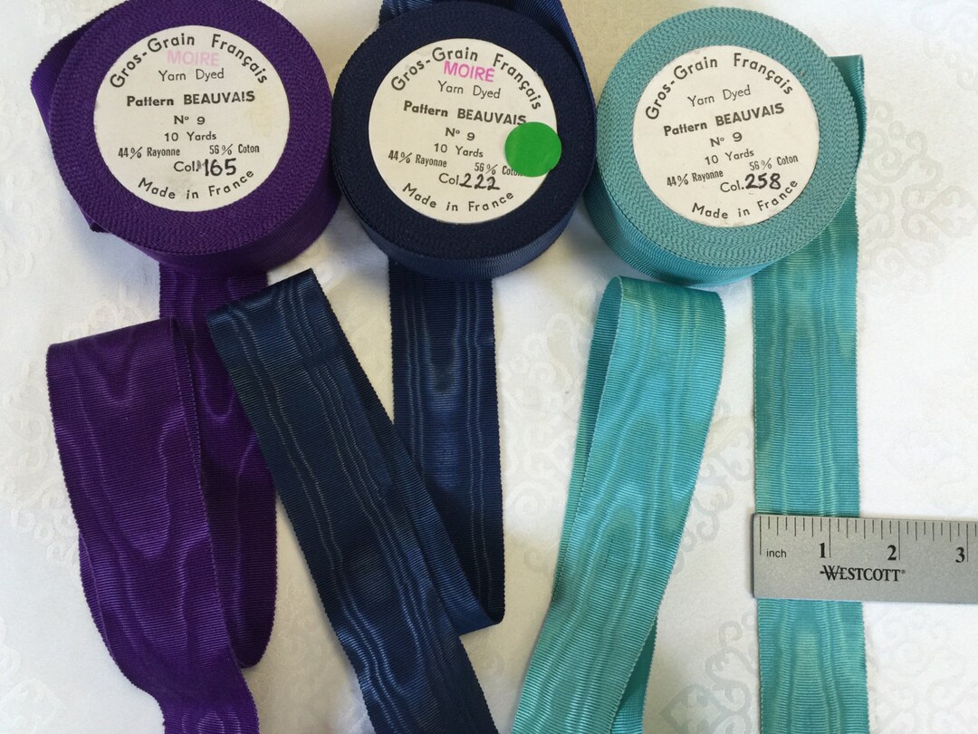 Gros-grain Moire Red Ribbon. Rayon/cotton. Moire Ribbons, Moire ...