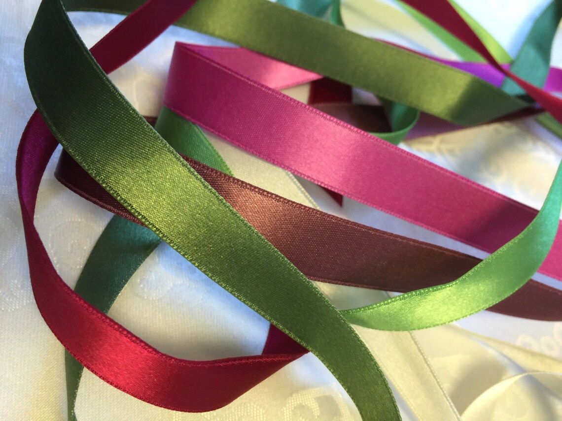 Vintage Ribbons.10 Yards of Double Faced Satin Ribbons, Made in Taiwan ...