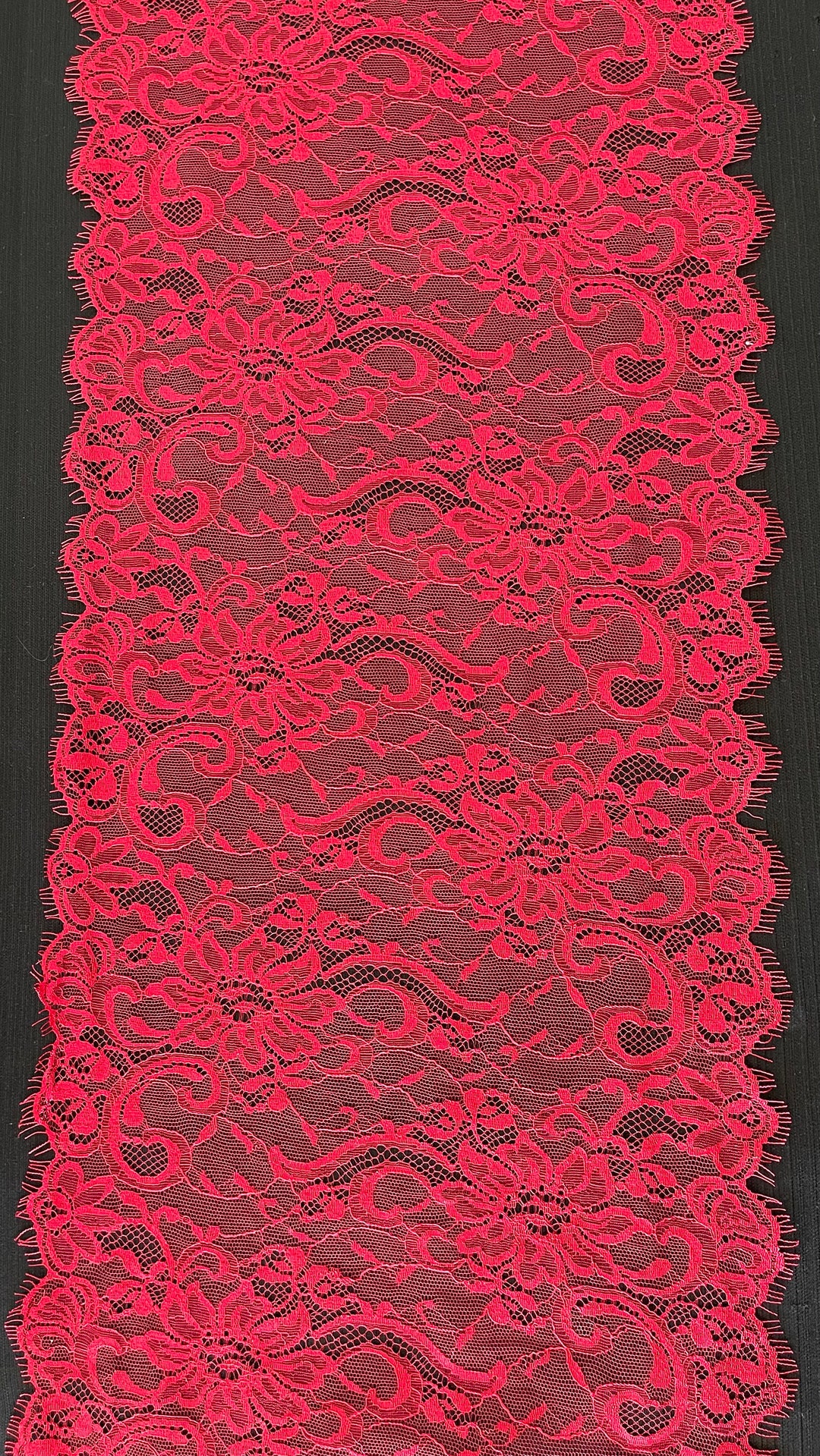 Beautiful Red Chantilly Lever Lace Made in the USA. Sold by the Yard ...
