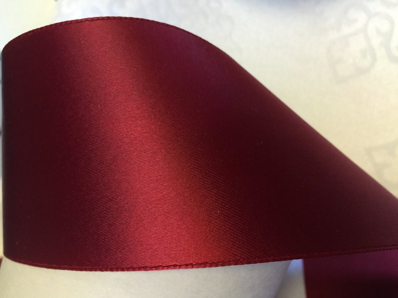Vintage Burgundy Satin Ribbon Single Face. Sold by the Roll of - Etsy
