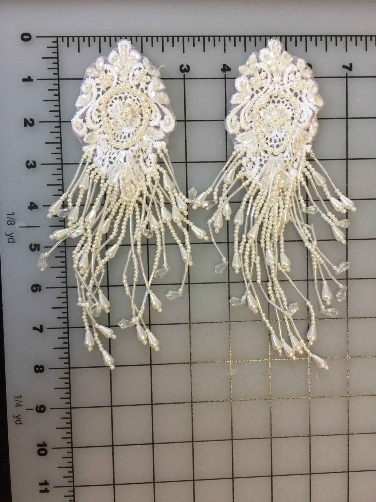 Beaded Appliqués Bridal Trims Trim Appliqué Beaded | Etsy