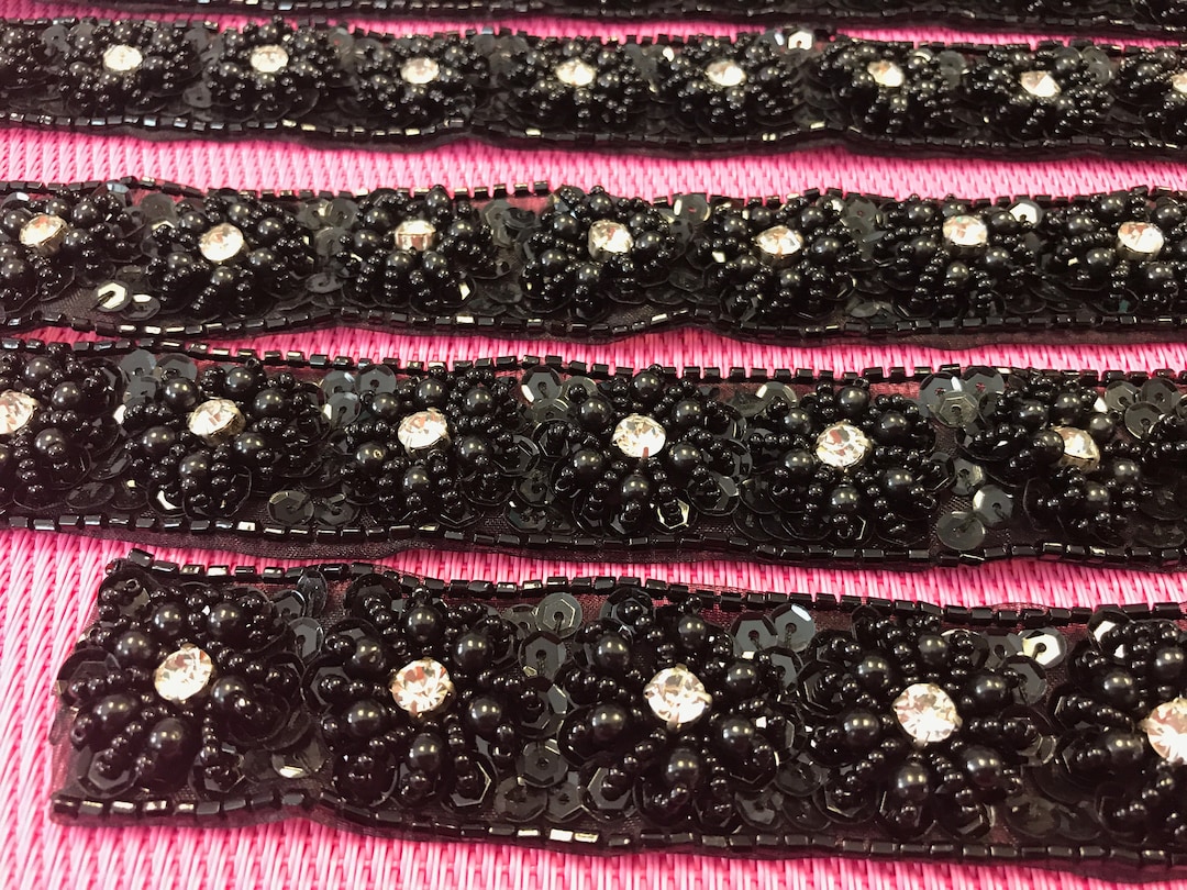 94 Inches Long Rhinestone Trim. Trims,black Rhinestone Trim. 1 Inch ...