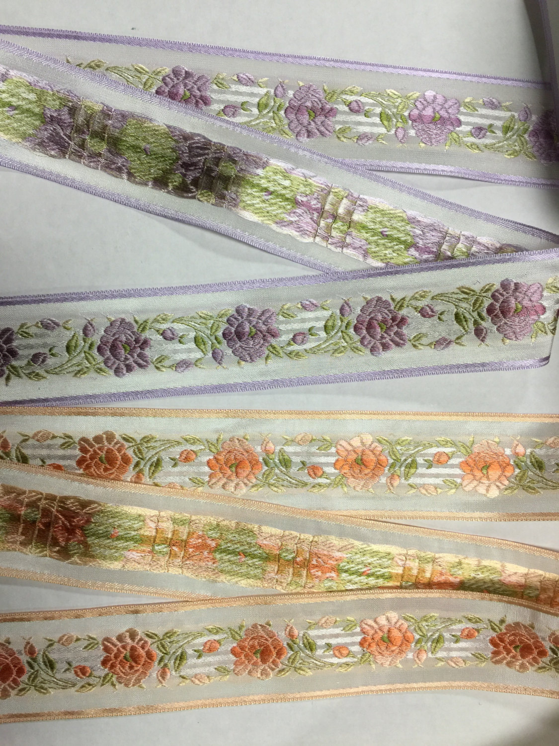 French Vintage Jacquard Floral Ribbon. Made in France. Sold by | Etsy