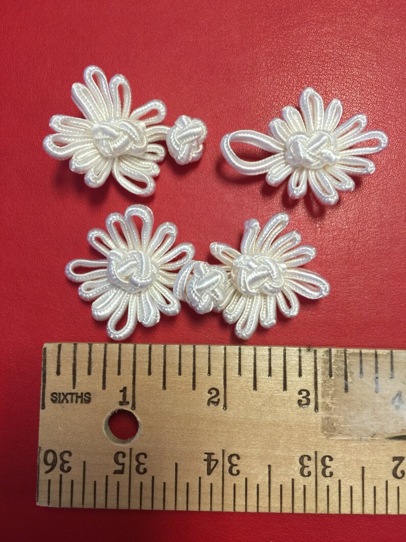 10 Pairs White Braided Cord Frog Closure Buttons | Etsy