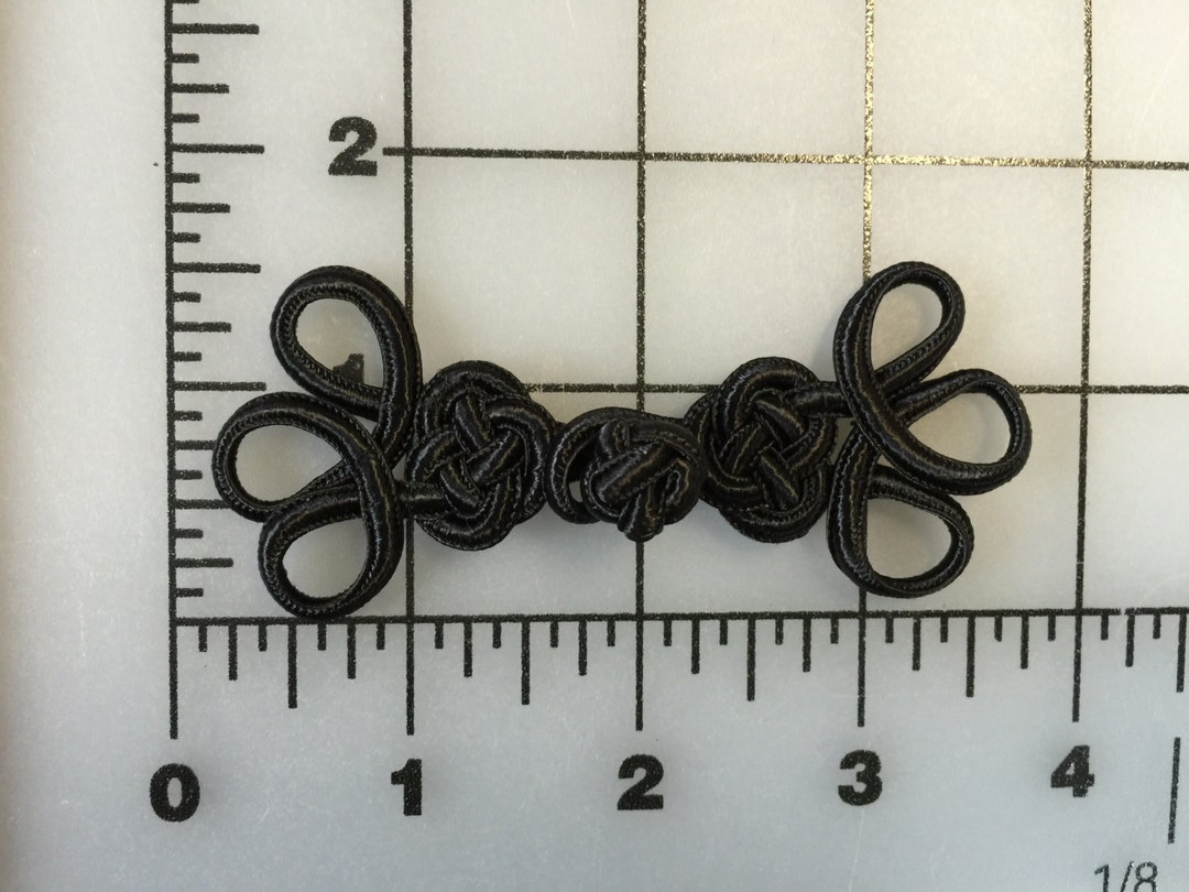 1 Pairs Black Braided Cord Frog Closure Buttons. - Etsy