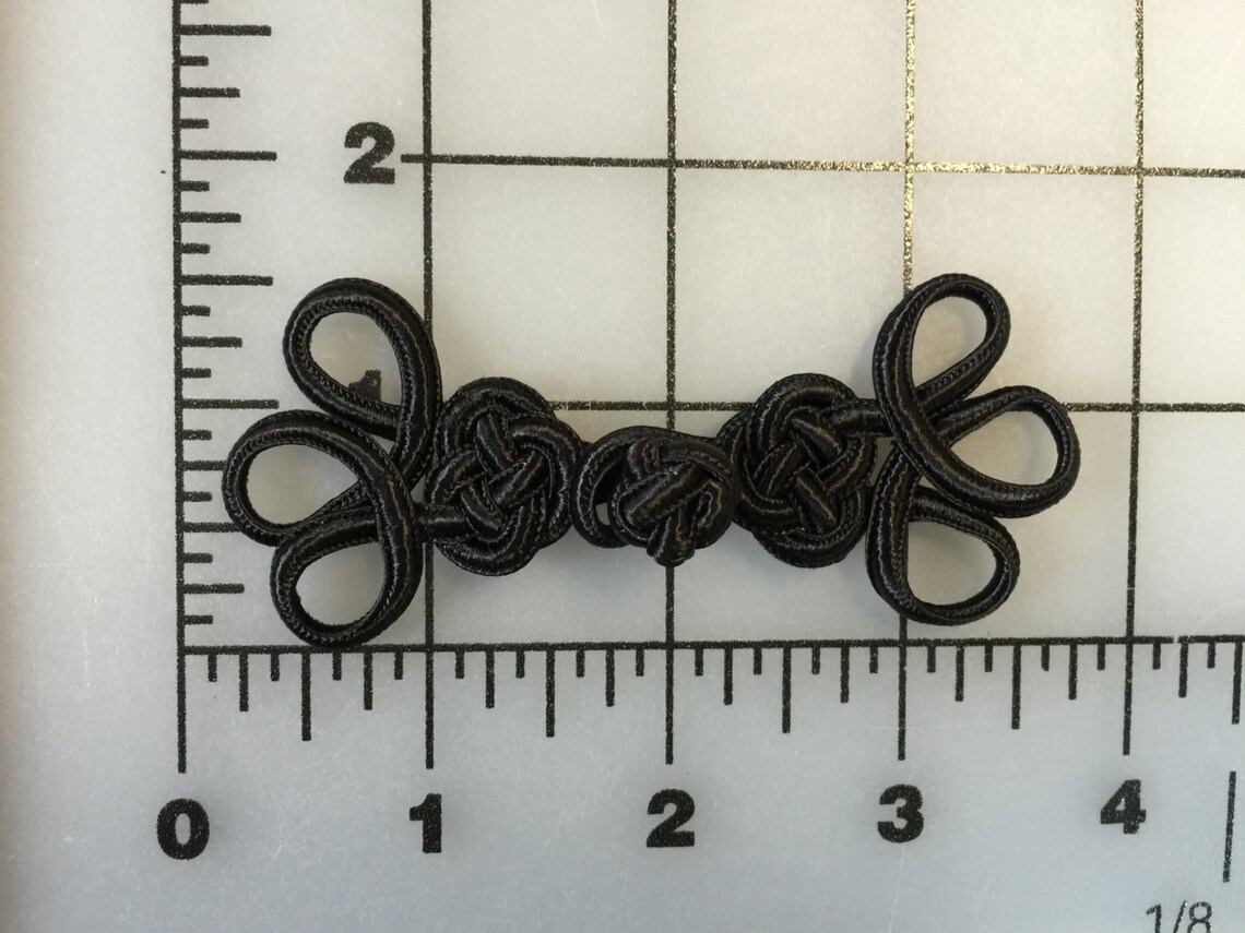 1 Pairs Black Braided Cord Frog Closure Buttons. - Etsy