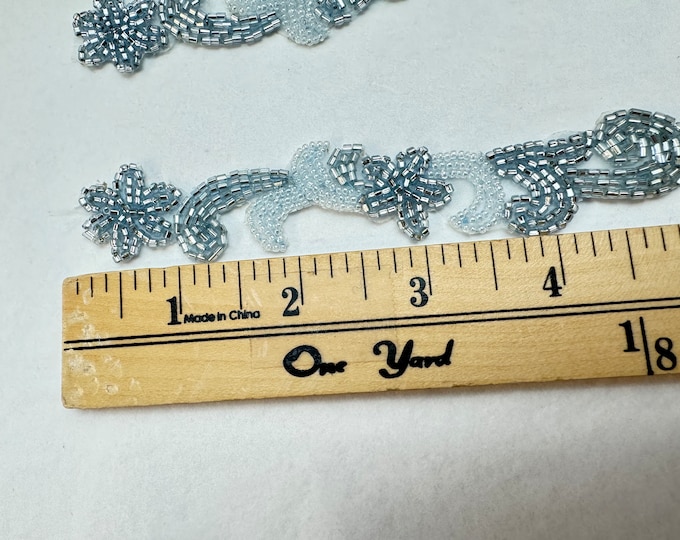 Gorgous Periwinkle Trim .sold by the Yard. Beaded Trim. Beaded Narrow ...