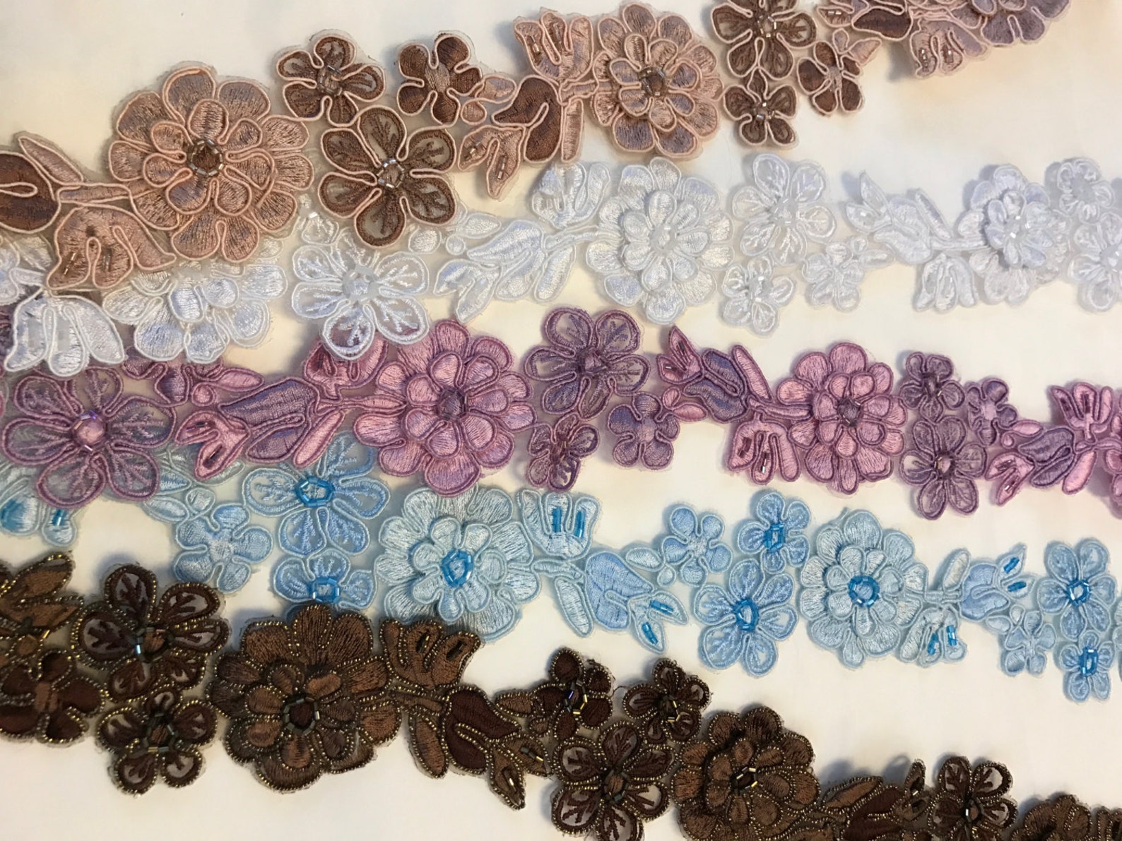 Beaded Appliqué Corded Trim.beaded Trims, Pearls Trims,sequins Trim ...
