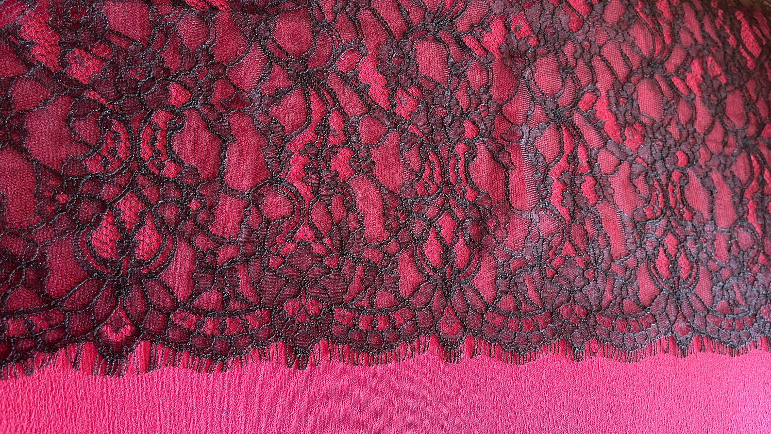 Gorgeous 26 Inches Wide Floral Eyelash Edge Black Lace. Sold by the ...