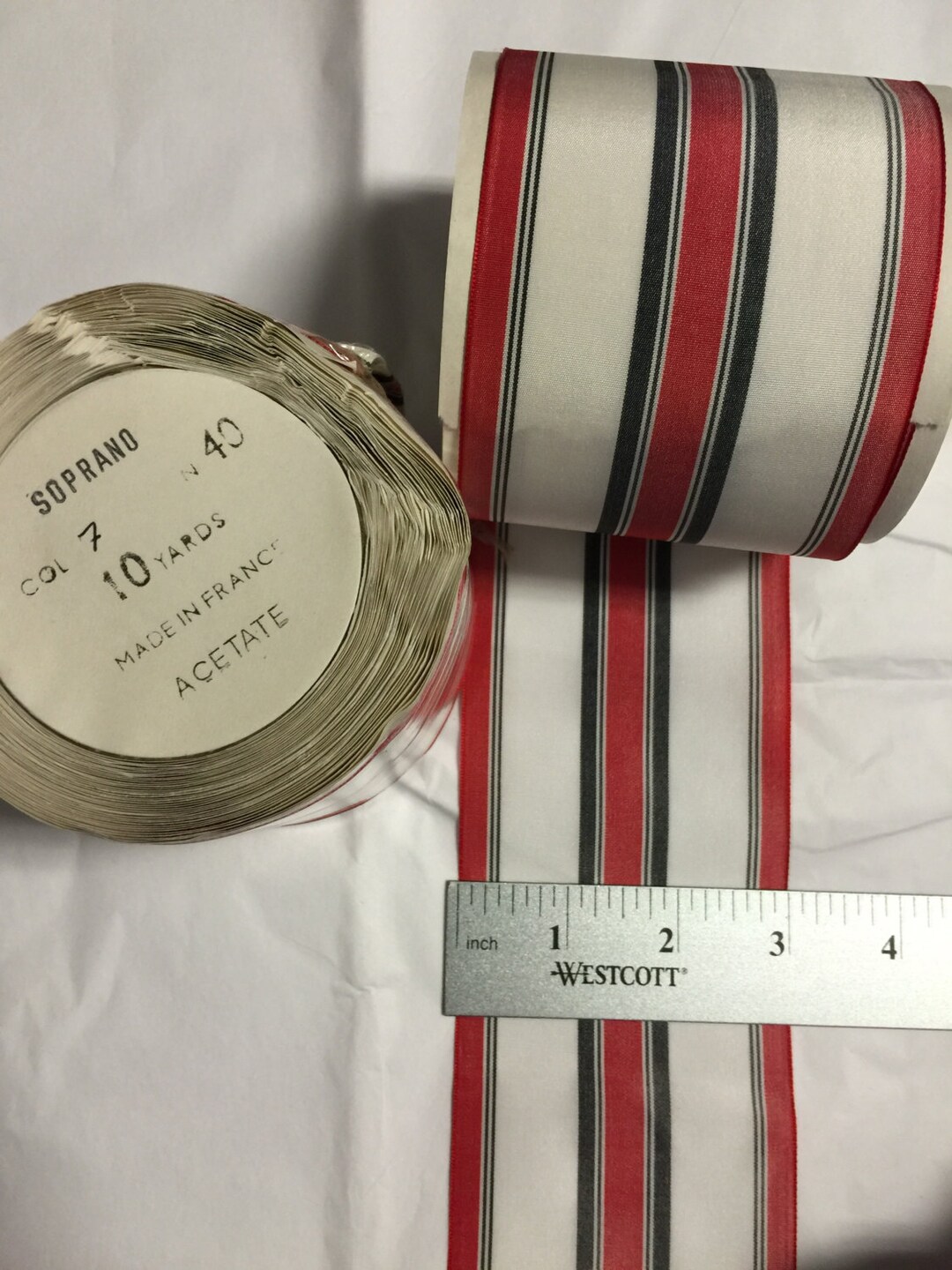 Vintage Stripe Ribbon. Made in France. Sold by 10 Yards One Roll ...