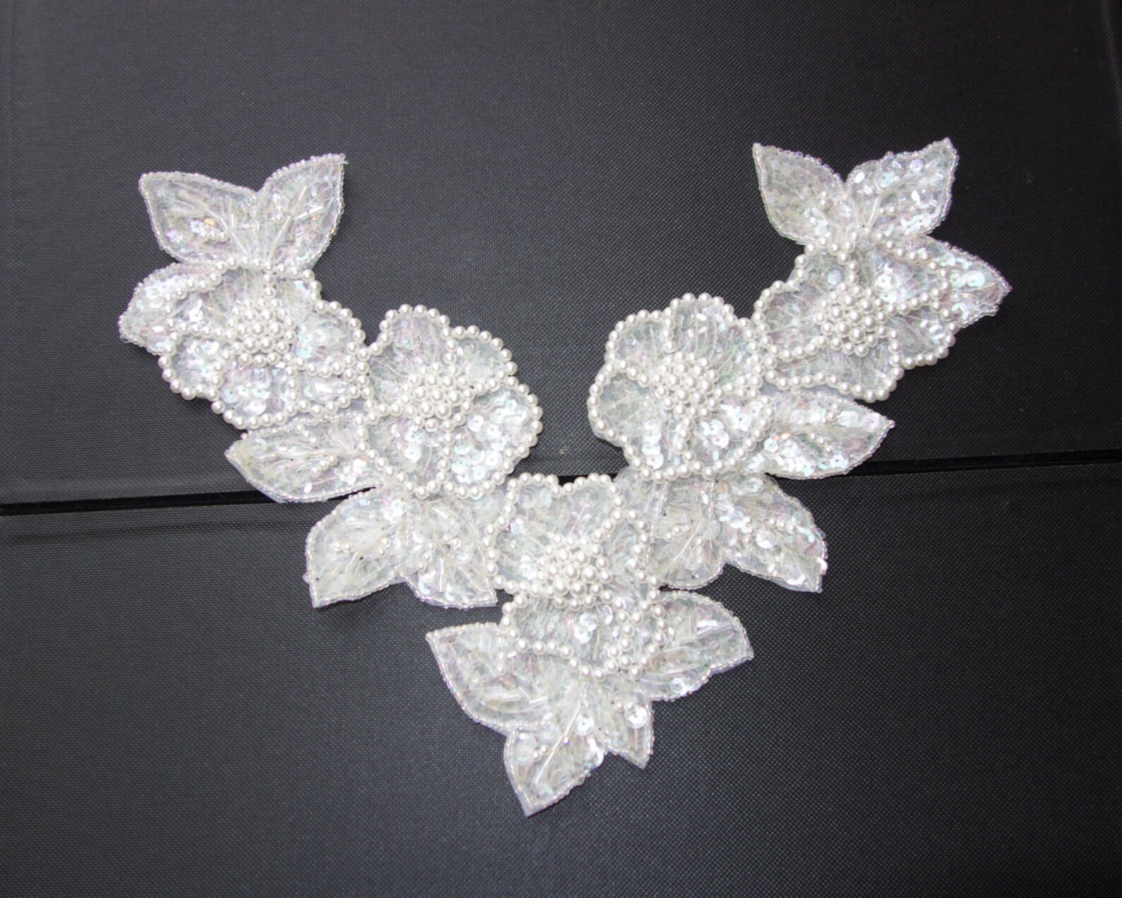 Beaded Appliqué With Sequence 2 Pieces Listing | Etsy