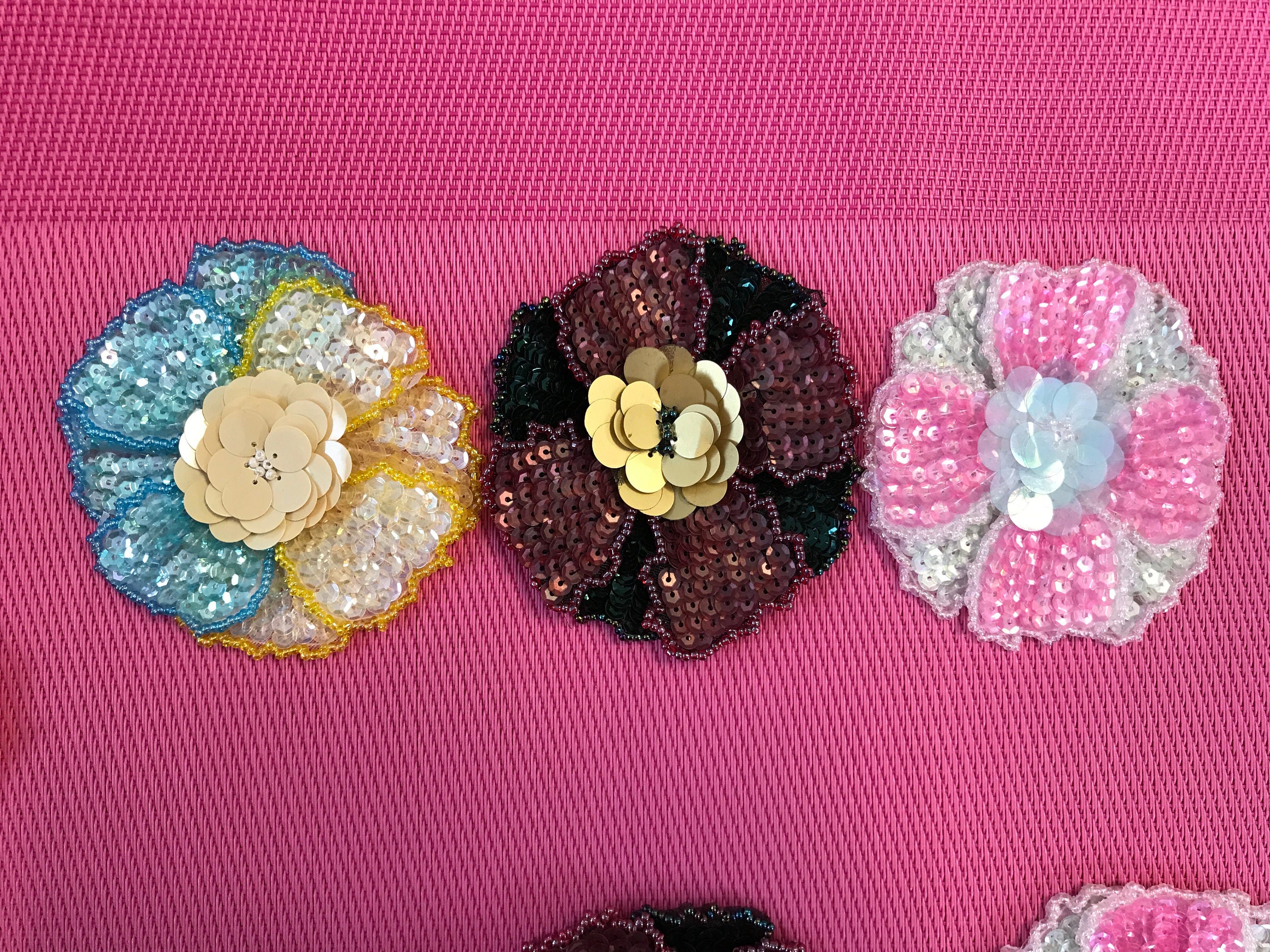 Sequin Flower Appliqué Patch, Appliqué. Sold Individually. - Etsy