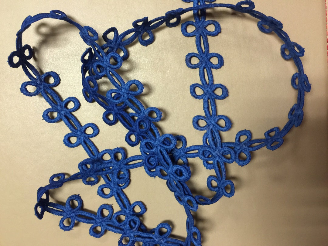 10 Yards of Blue Knot Trim. Knot Connector, Knot Ribbon,loop Trims ...