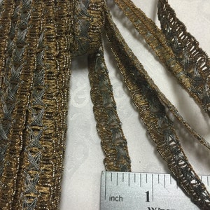 Vintage Braid Metallic Jacquard Ribbon, Sold by the Yard. Metallic ...