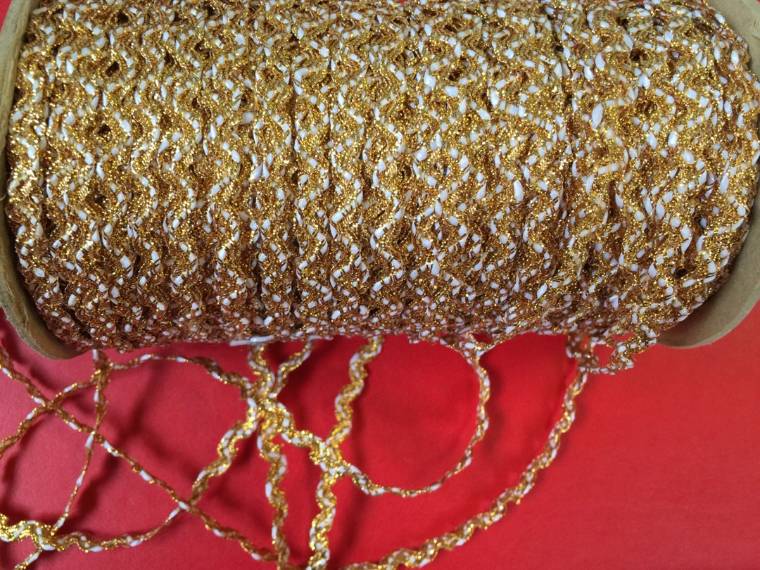 144 Yards of Metallic Gold Ric Rac Ribbon, Gold Zigzag Ribbon, Gold ...