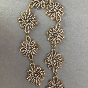 25 Inches Long Gold Rhinestone Crystal. Motif, Jewellery, Headband ...