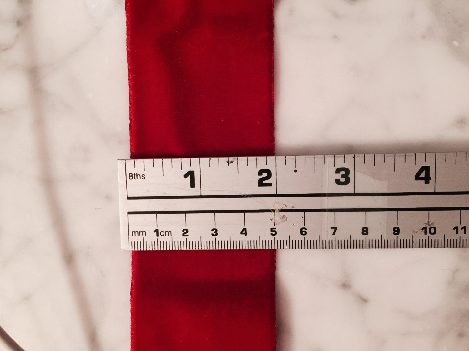 10 Yards of Red Satin Back Velvet Ribbon. Made in Switzerland, 2 Inch ...