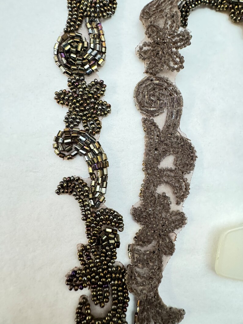 Gorgous Bronz/ Iris Trim. Sold by the Yard. Beaded Trim. Beaded ...