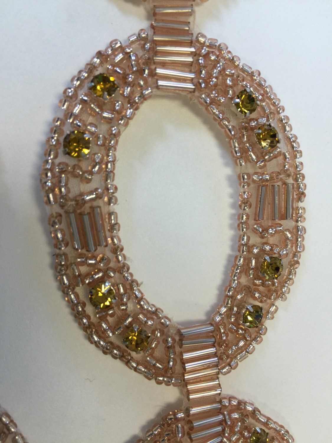 Beaded Circle With Rhinestone Sold by the Yard. Motif, Jewellery ...