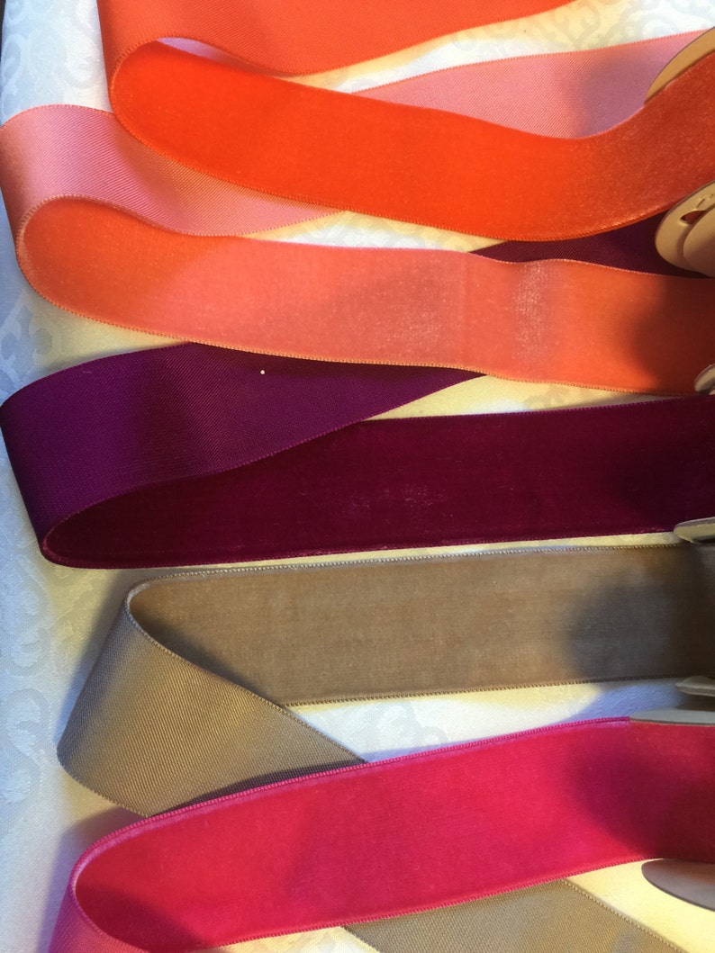Vintage Velvet Ribbons. Made in Switzerland. Narrow Ribbons | Etsy