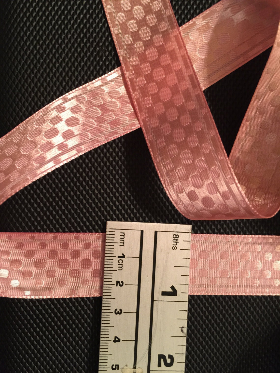 10 Yards of Pink Polka Dot Ribbon. Vintage Ribbon, Polka Dot Ribbon ...