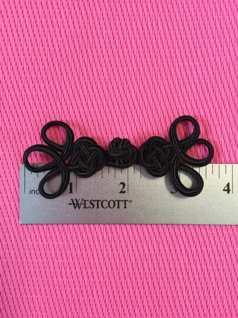 1 Pairs Black Braided Cord Frog Closure Buttons. - Etsy