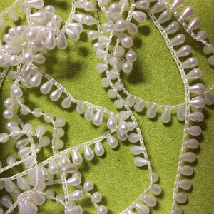 36 Yards of Vintage Woven Edge Pearls, Vintage Shiny Textured Pearls ...