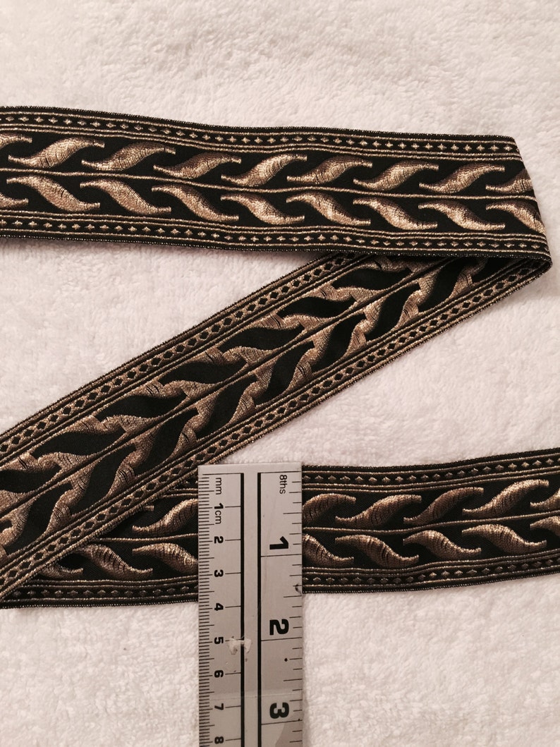 Vintage Metallic Black Gold Trim Metallic Vintage Trim Sold - Etsy