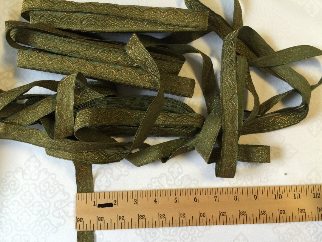 Green Vintage Metallic Ribbon.7/8 Wide.made in W.germany. Sold by the ...