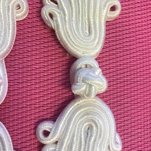 6 Pairs White Braided Cord Frog Closure Buttons.purse Toggle, Frogs ...