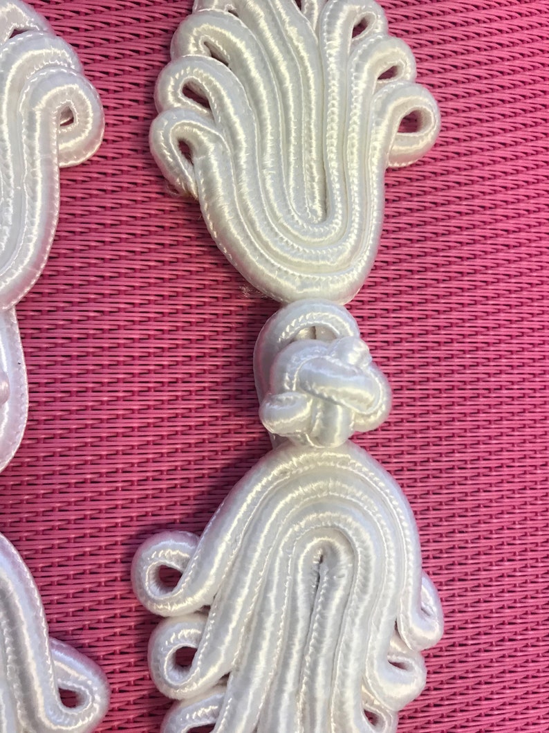 6 Pairs White Braided Cord Frog Closure Buttons.purse Toggle - Etsy