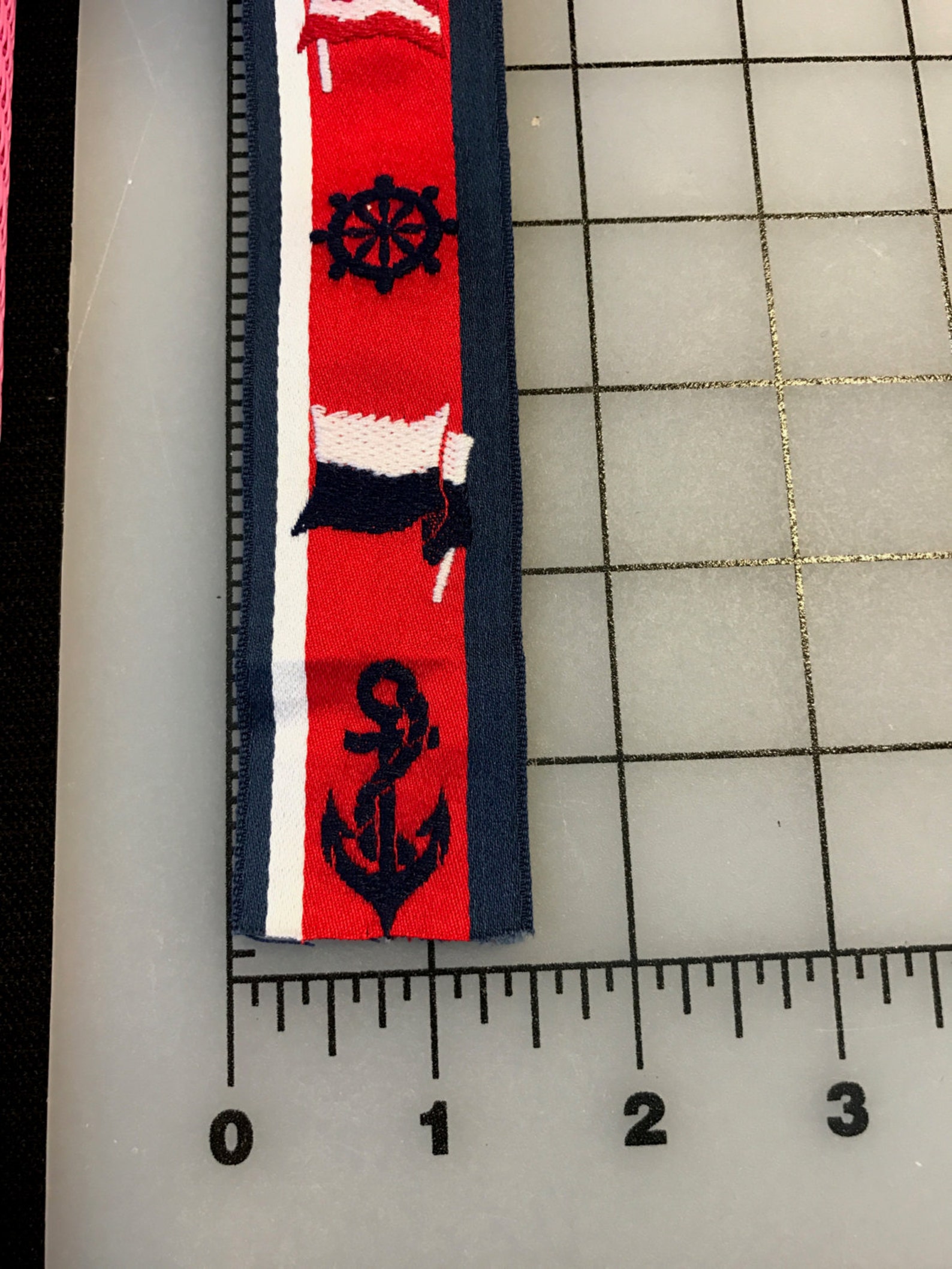 Navy Red White Wheels/anchors Flag. Sold by the Yard. | Etsy