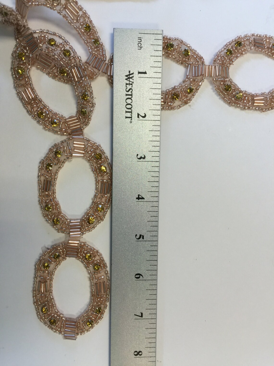 Beaded Circle With Rhinestone Sold by the Yard. Motif, Jewellery ...