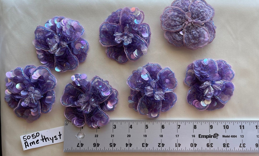 Sequins Flower Rose. Sequin Flower Appliqué Patch, Appliqué. Sold ...
