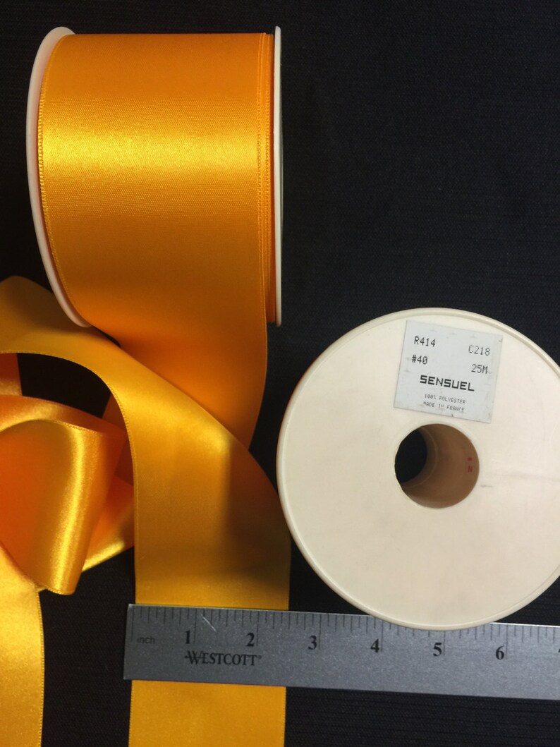 Gold Double Faced Satin Ribbon. Made in France. Sold by the - Etsy