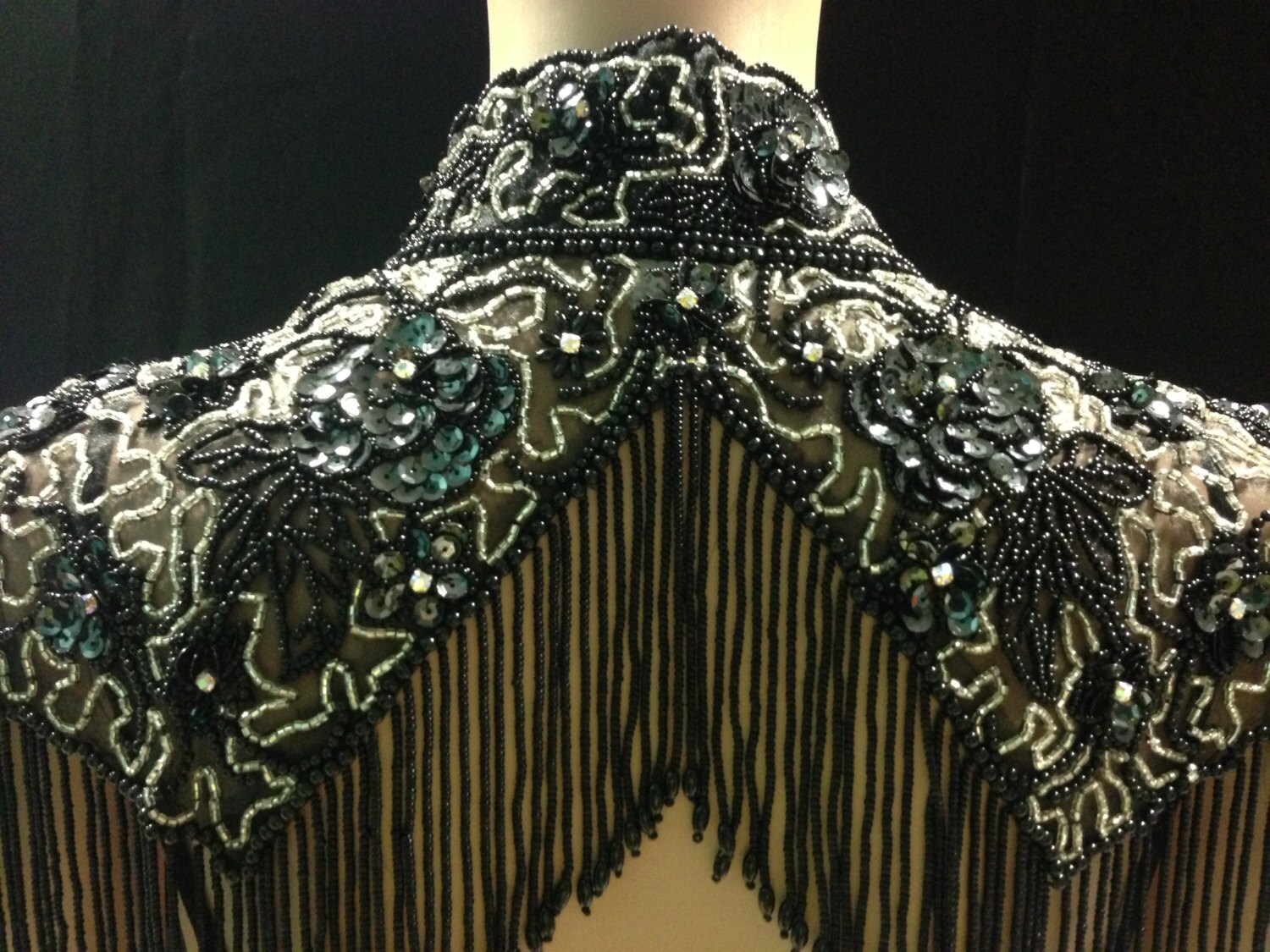 Gorgeous Heavily Beaded Shawl.black Beaded and Sequinned - Etsy