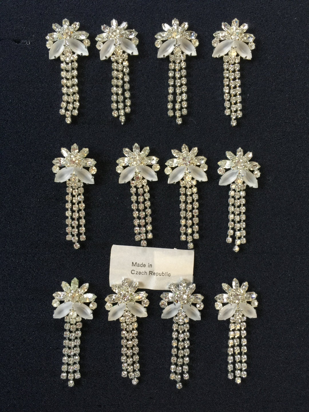 Vintage Dangle Crystal Rhinestone Button, Brooch Pin,invitation ...