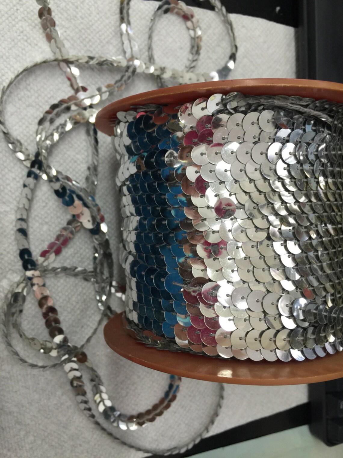 144 Yards of Flat Sequins on Roll. Silver Sequin Roll Silver - Etsy