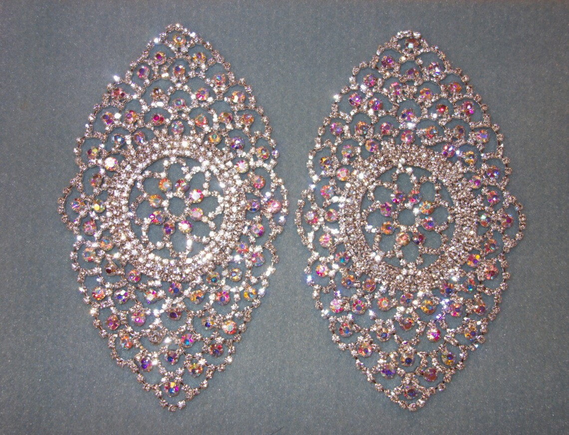 Oval Rhinestone Appliqué Rhinestone. Sold in Individually. AB - Etsy