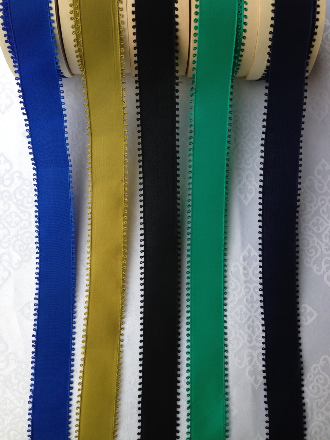 Ribbons 5 Pretty Colours With a Picot Edge.100% Rayon Made in ...