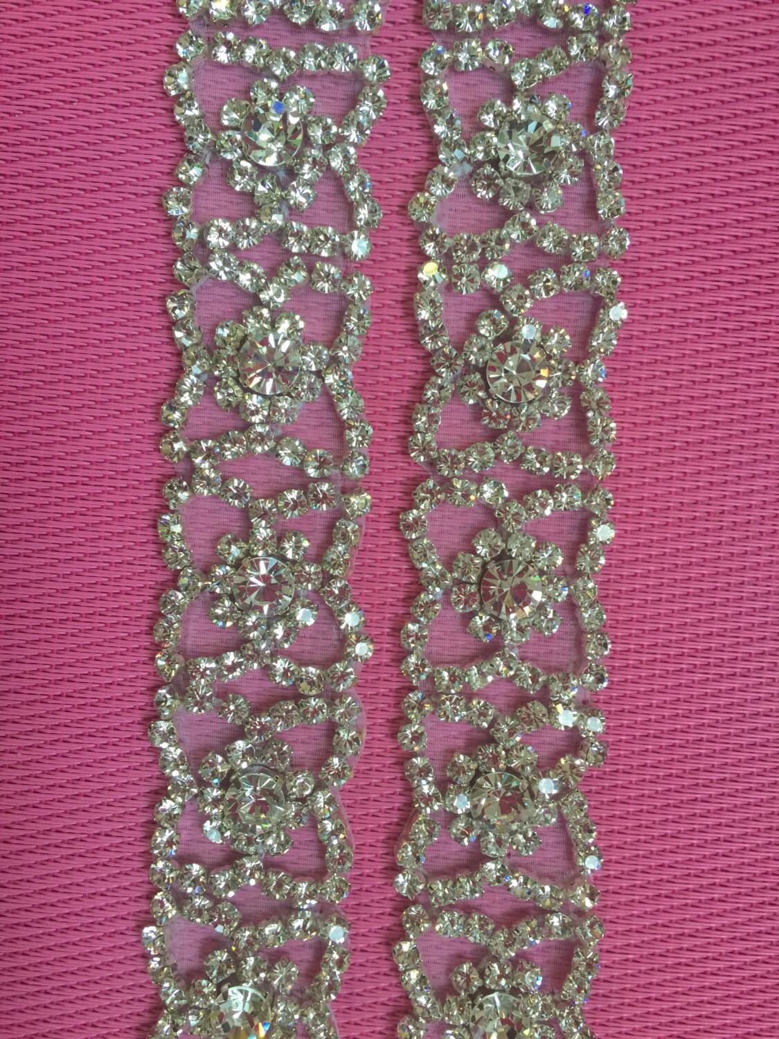 22 1/2 Inches Long Crystal Rhinestone Trim.1 1/2 Wide | Etsy