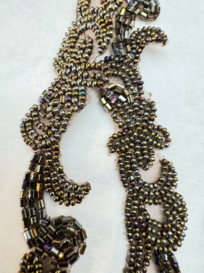 Gorgous Bronz/ Iris Trim. Sold by the Yard. Beaded Trim. Beaded ...
