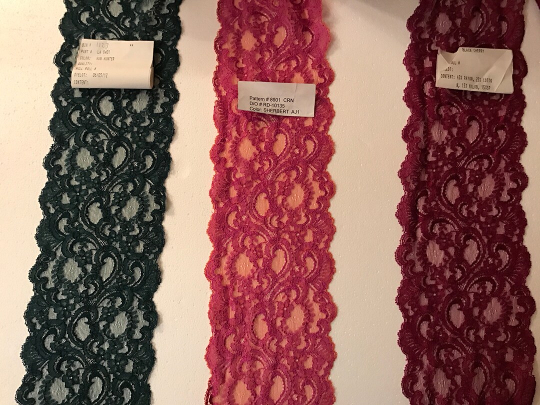 Soft Stretch Scalloped Lace. Sold by the Yard. Made in the USA. 6 1/2 ...