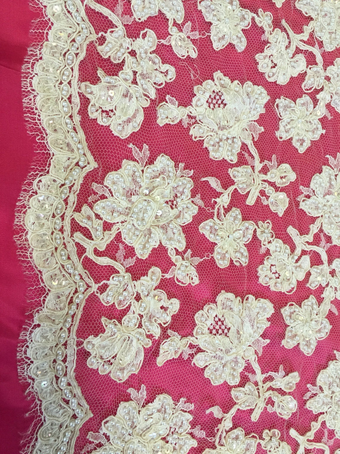 Vintage French Lace Eyelash Lace. 20 Inches Wide. Ivory Lace. Trim for ...
