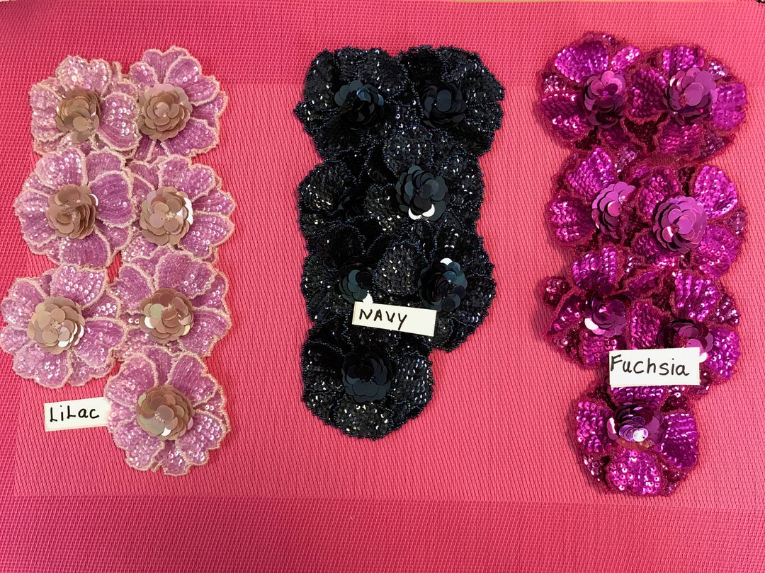 Sequin Flower Appliqué Patch, Appliqué. Sold Individually. Lilac ...
